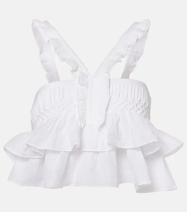 MARANT ETOILE Ruffled Cotton-blend Top