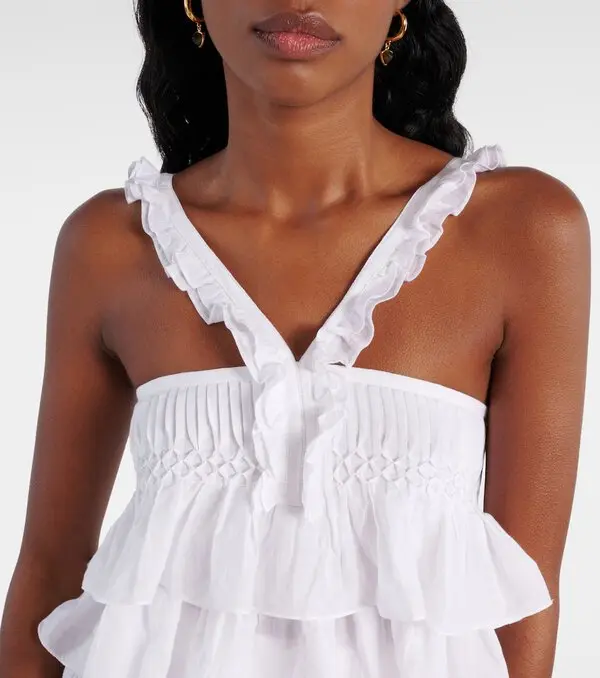 MARANT ETOILE Ruffled Cotton-blend Top