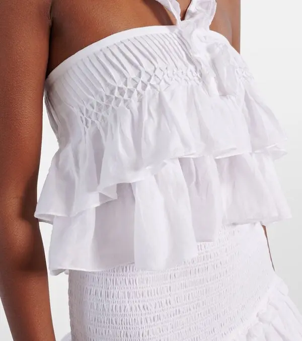 MARANT ETOILE Ruffled Cotton-blend Top