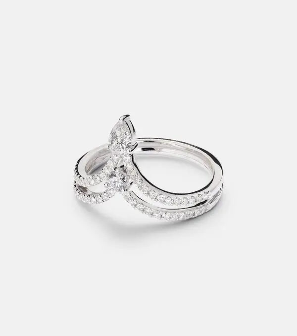 Shay Jewelry 18kt White Gold Ring With Diamonds - Silver