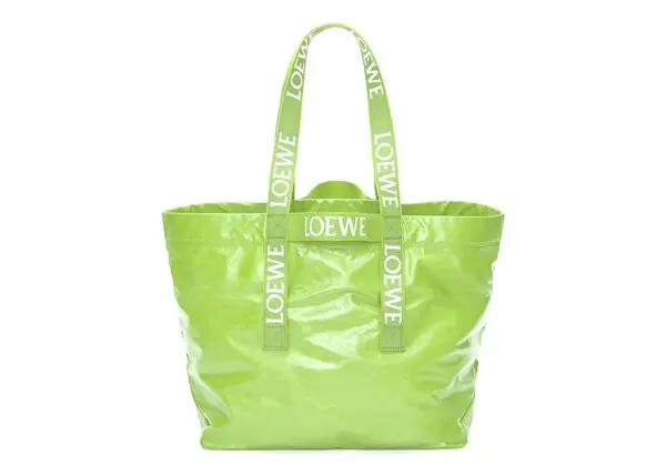 Loewe Fold Shopper In Paper Calfskin - Bright Apple