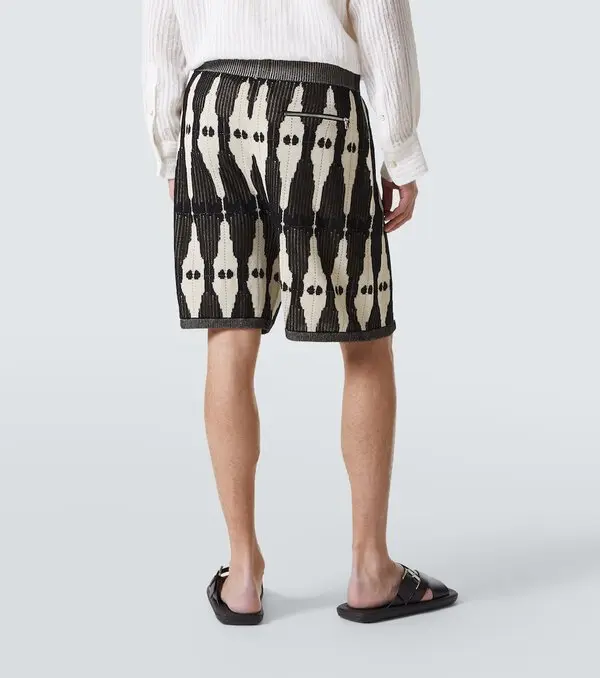 Commas Ritual Knitted Jacquard Shorts - Black