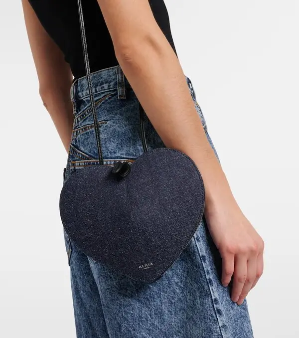 Alaïa Le Cœur Denim Shoulder Bag - Blue
