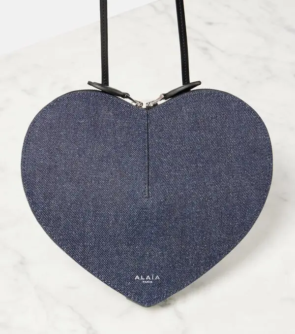 Alaïa Le Cœur Denim Shoulder Bag - Blue
