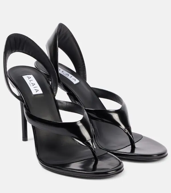 Alaïa Infradito Thong Sandals - Black