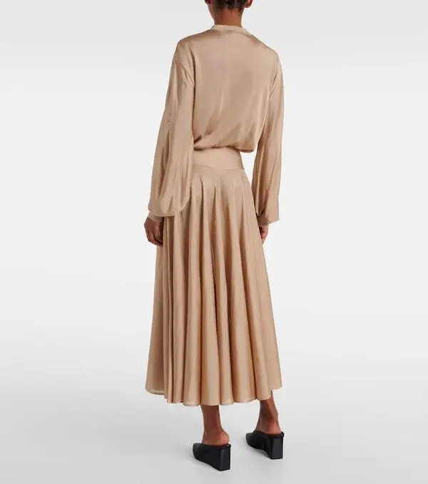 Alaïa Pleated Maxi Skirt