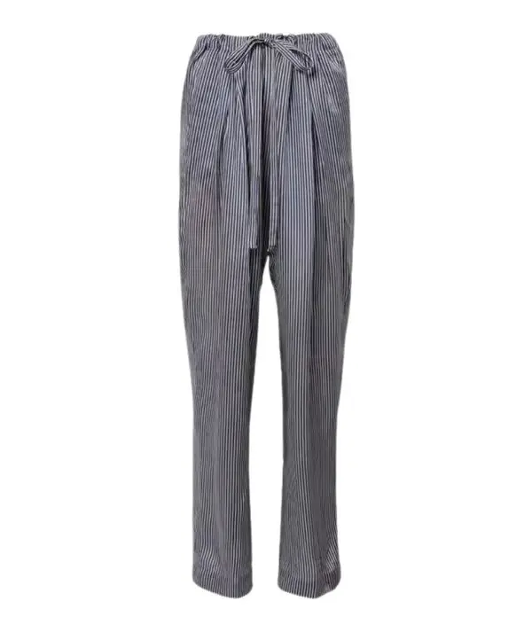 Khaite Trenton Striped Straight Pants - Blue