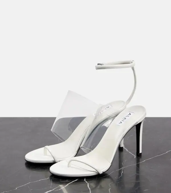 Alaïa Plexi 90 Leather And Pu Sandals - Transparent