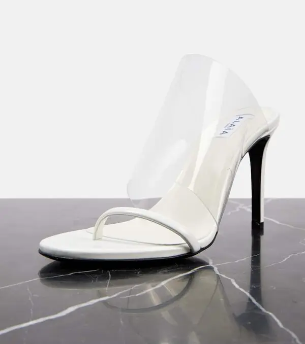 Alaïa Plexi 90 Leather And Pu Sandals - Transparent