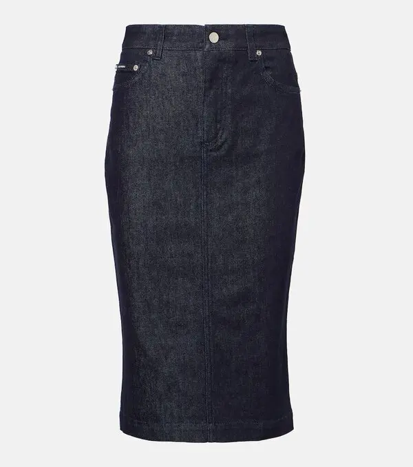 Dolce & Gabbana Denim Midi Skirt - Blue