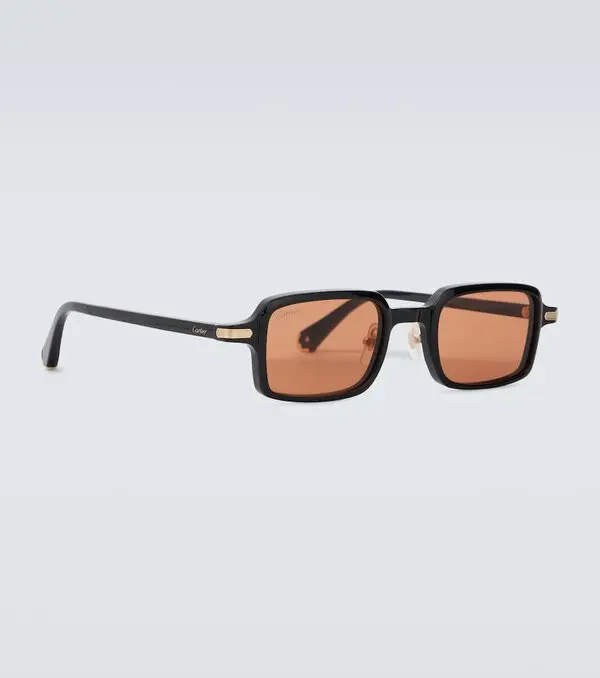Cartier Première De Rectangular Sunglasses - Black