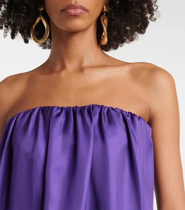 Max Mara Edda Pleated Maxi Dress - Purple