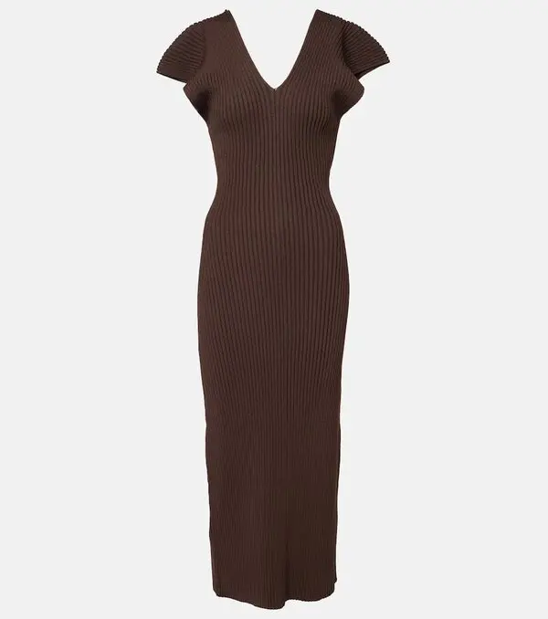Altuzarra Trey Ruffled Ribbed-knit Gown