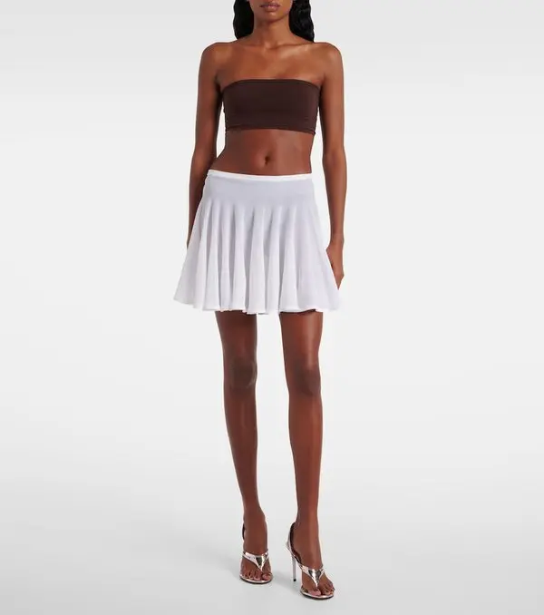 Alaïa Pleated Mini Skirt - White