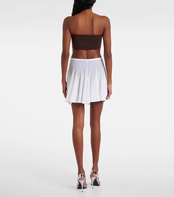 Alaïa Pleated Mini Skirt - White