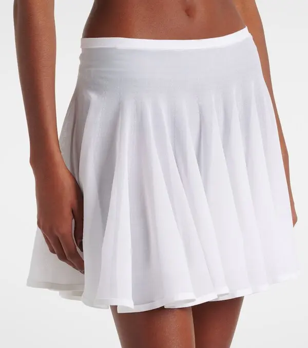 Alaïa Pleated Mini Skirt - White