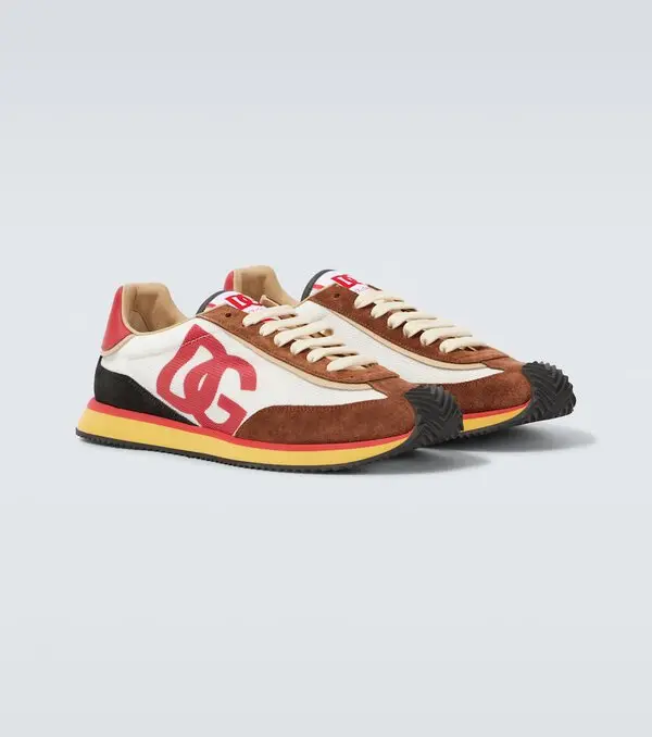 Dolce & Gabbana Dg Runner Suede-trimmed Sneakers