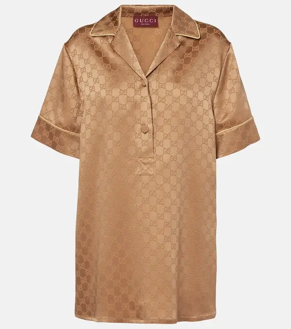 Gucci Gg Satin Blouse