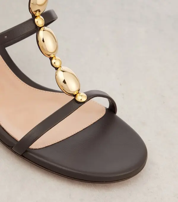 GIANVITO ROSSI 45 Leather Sandals - Brown