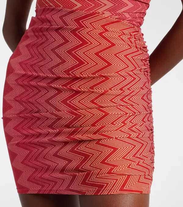 Missoni Zigzag Lamé Miniskirt - Red