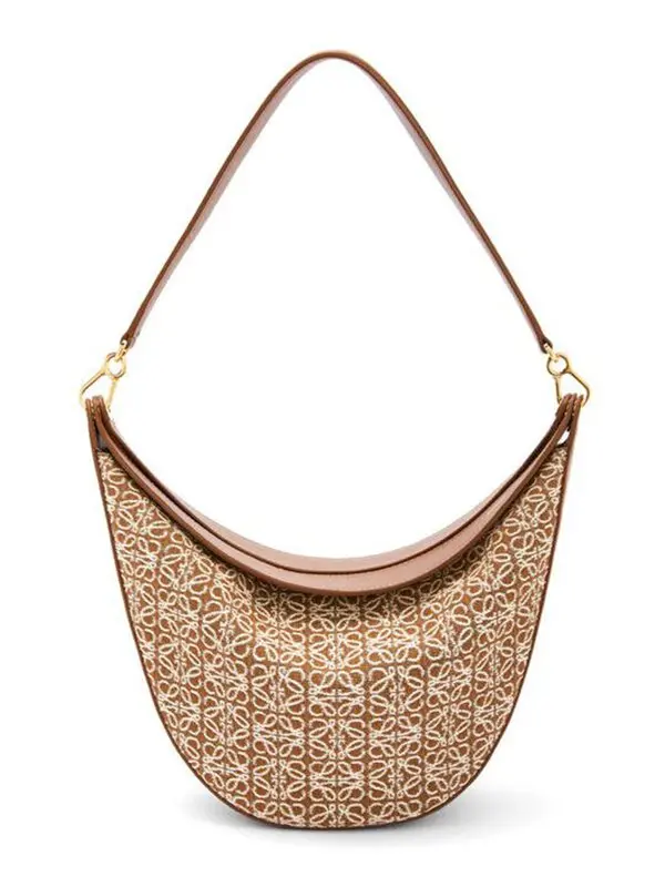 Loewe Luna Anagram Jacquard Shoulder Bag - Tan/pecan