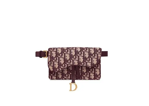 Dior Saddle Oblique Clutch Belt - Burgundy