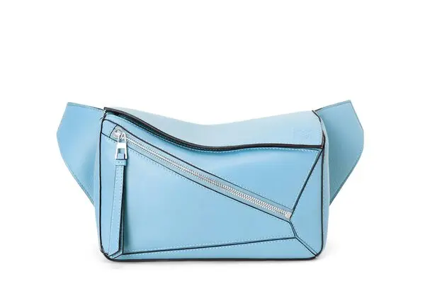 Loewe Puzzle Bumbag In Classic Calfskin Small - Olympic Blue
