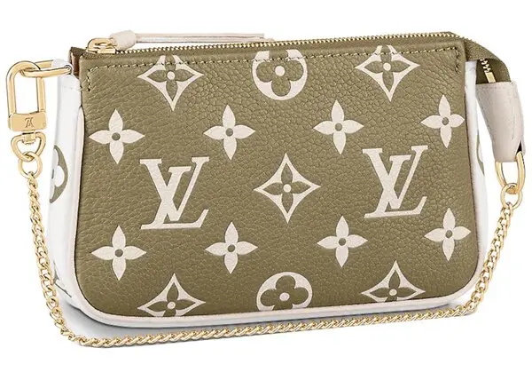 LOUIS VUITTON Mini Pochette Accessoires - Khaki Green/beige/cream