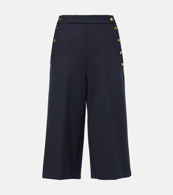 Max Mara Valdez Wool-blend Culottes - Blue