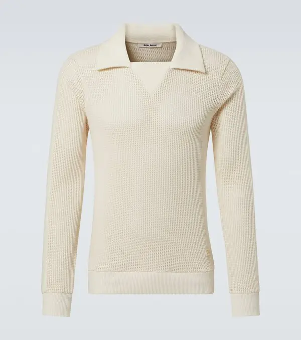 WALES BONNER Song Cotton Mesh Polo Shirt