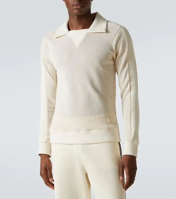 WALES BONNER Song Cotton Mesh Polo Shirt