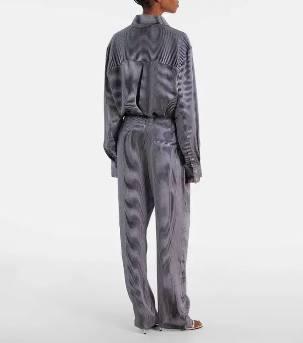Khaite Trenton Striped Straight Pants