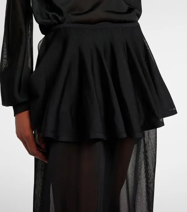 Alaïa High-rise Draped Viscose Pants