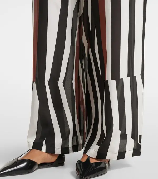 Max Mara Tropea Striped Silk Wide-leg Pants
