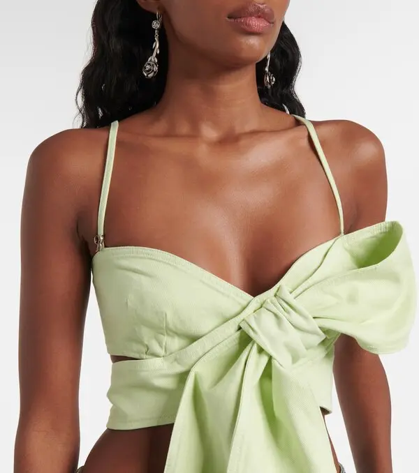 Blumarine Bow Detail Denim Top