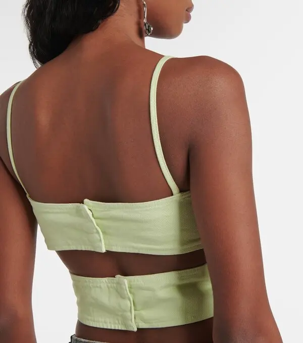 Blumarine Bow Detail Denim Top