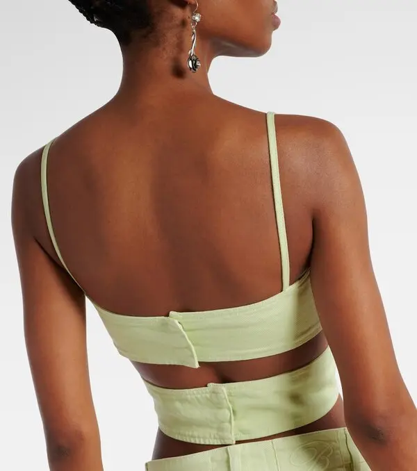 Blumarine Bow Detail Denim Top