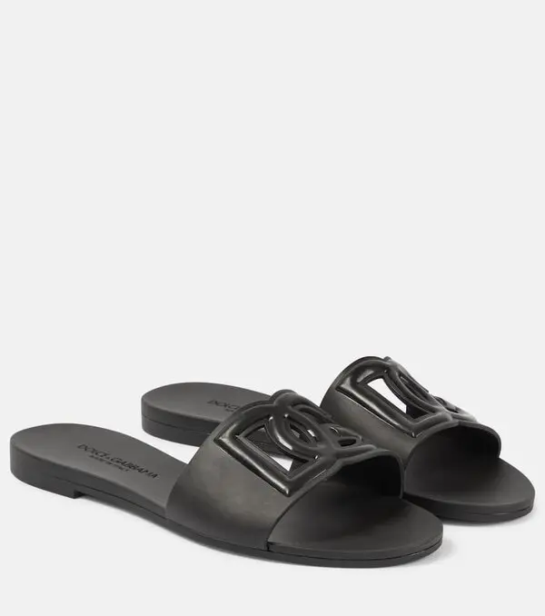 Dolce & Gabbana Dg Cutout Slides - Black