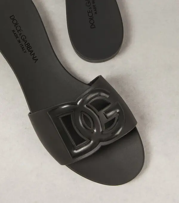 Dolce & Gabbana Dg Cutout Slides - Black