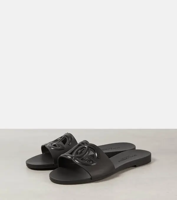 Dolce & Gabbana Dg Cutout Slides - Black