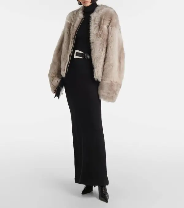 Nour Hammour Dianne Shearling Biker Jacket