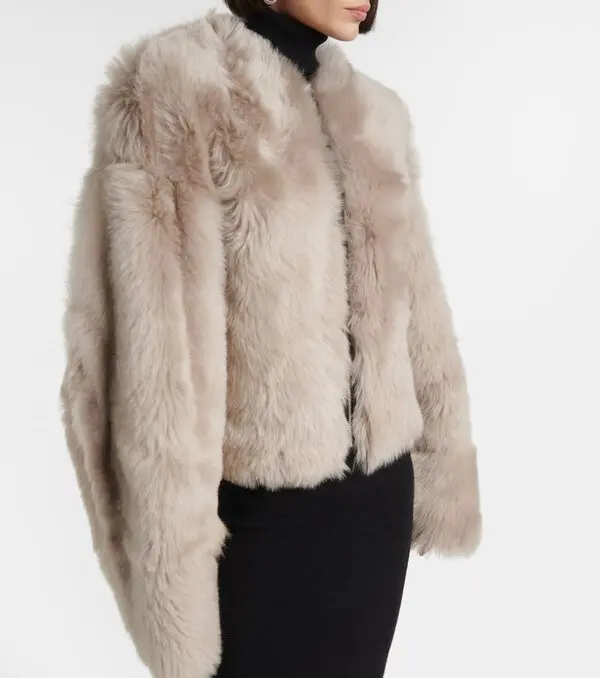 Nour Hammour Dianne Shearling Biker Jacket