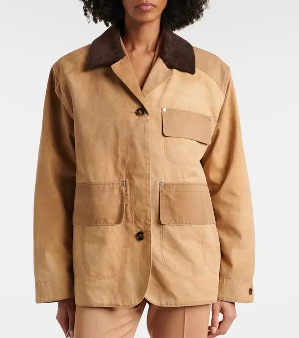 Stella McCartney Corduroy-trimmed Cotton Field Jacket