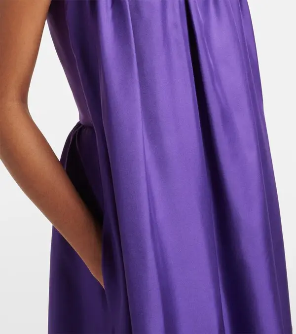 Max Mara Edda Pleated Silk Maxi Dress