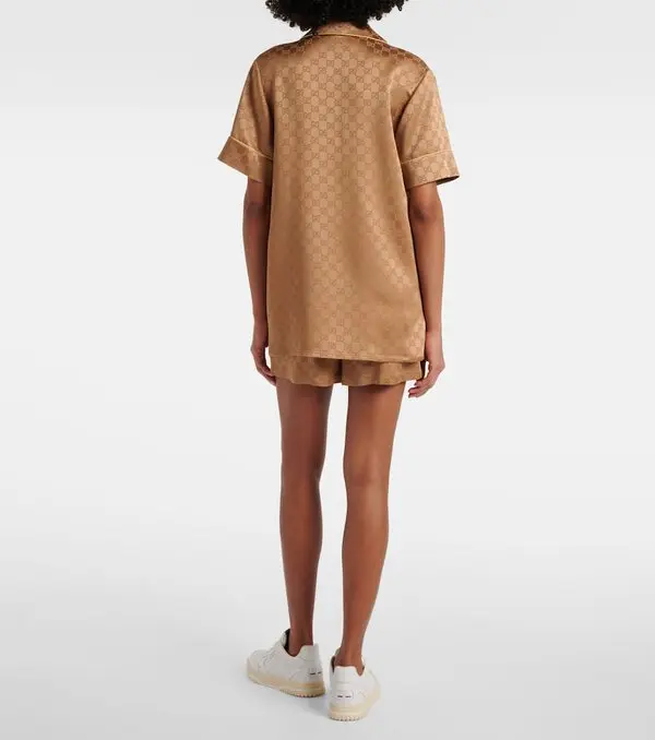 Gucci Gg Satin Blouse