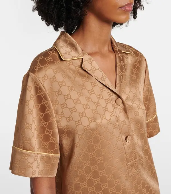 Gucci Gg Satin Blouse