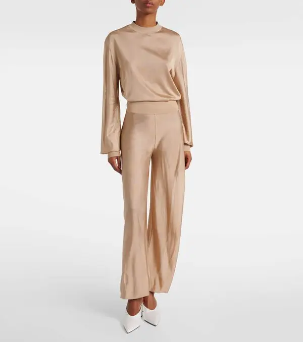 Alaïa Knitted Wide-leg Pants