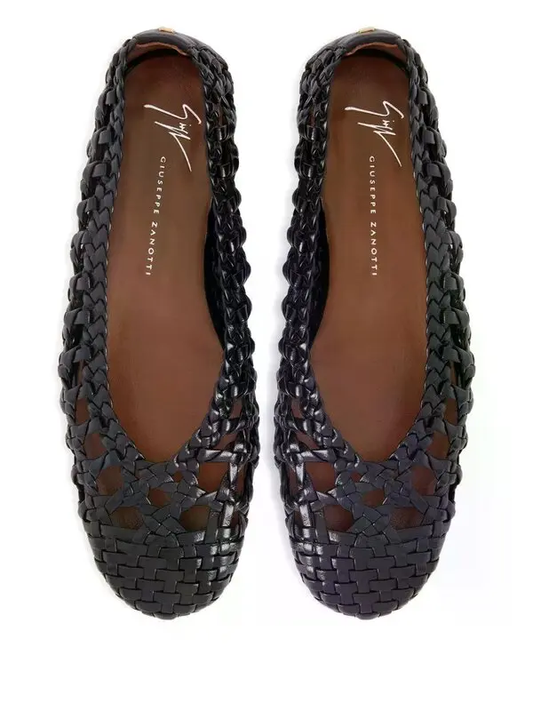 GIUSEPPE ZANOTTI Georgia Cage Ballet Flats - Black