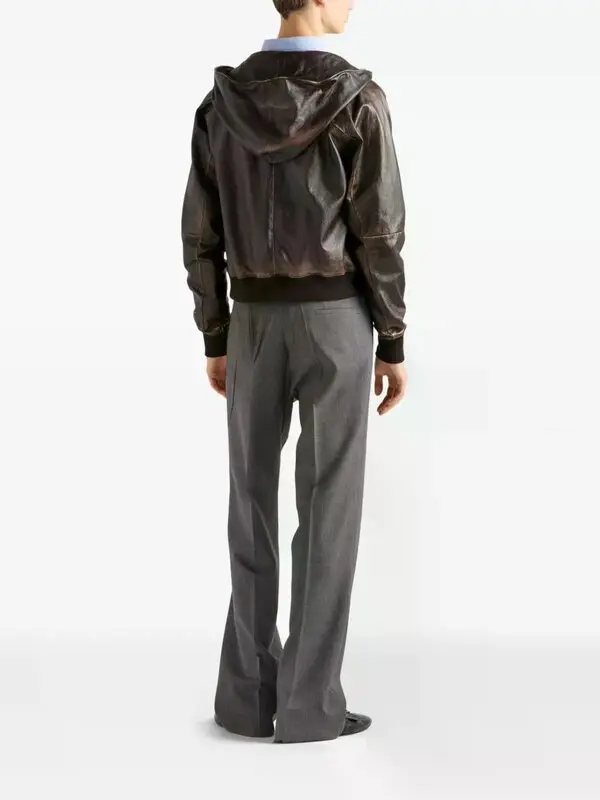 Prada Hooded Leather Jacket
