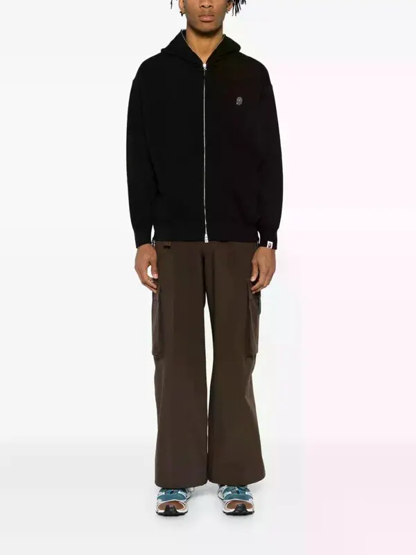 A BATHING APE Logo-plaque Hoodie - Black